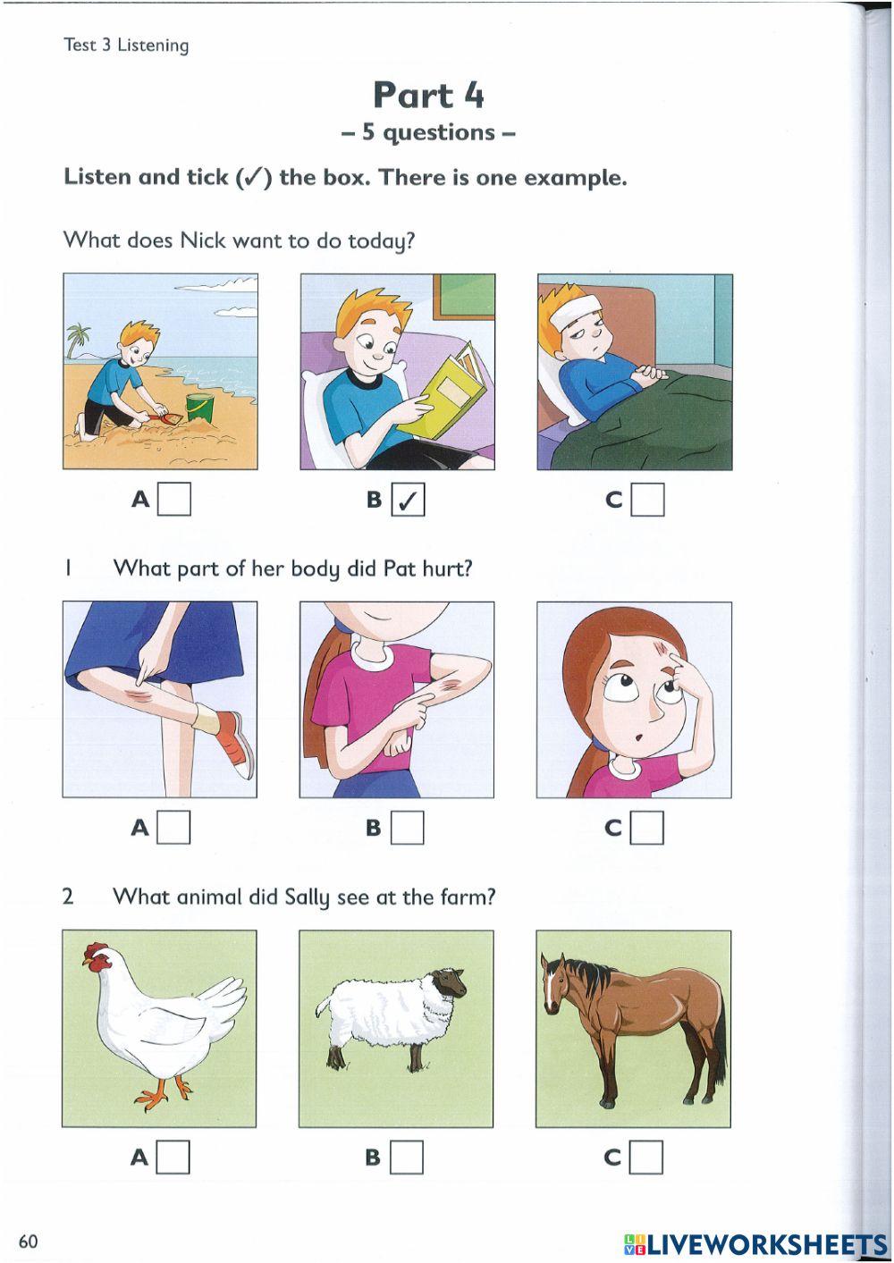 A1 MOVERS TEST 3 COLLINS LISTENING 6774461 | Thủy Nguyễn