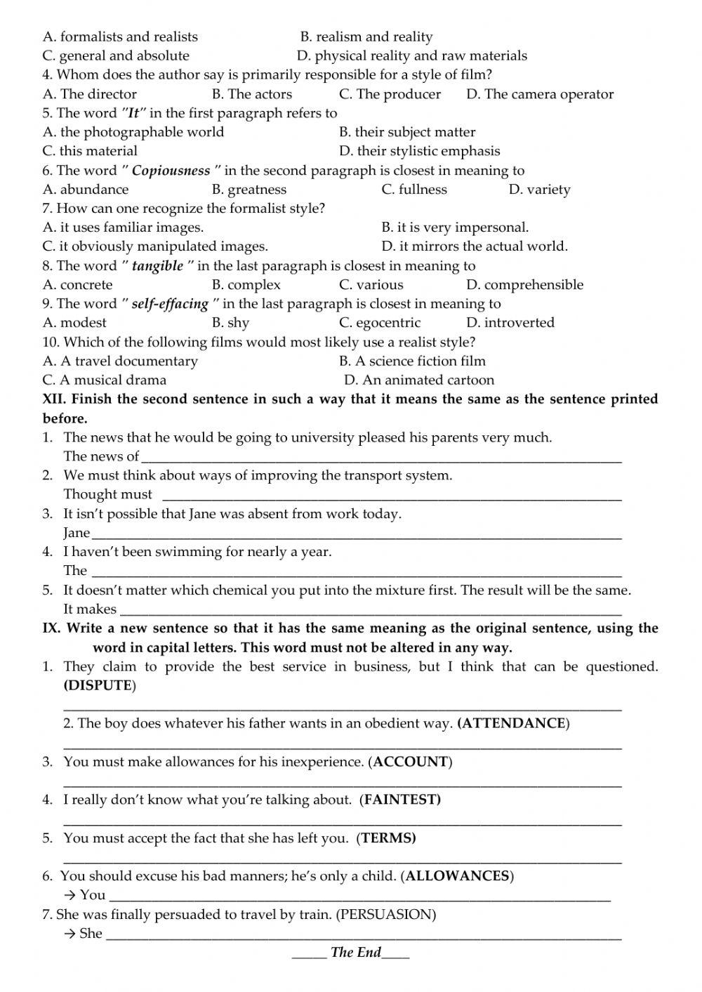 Diagnostic Test 1 interactive worksheet | Live Worksheets