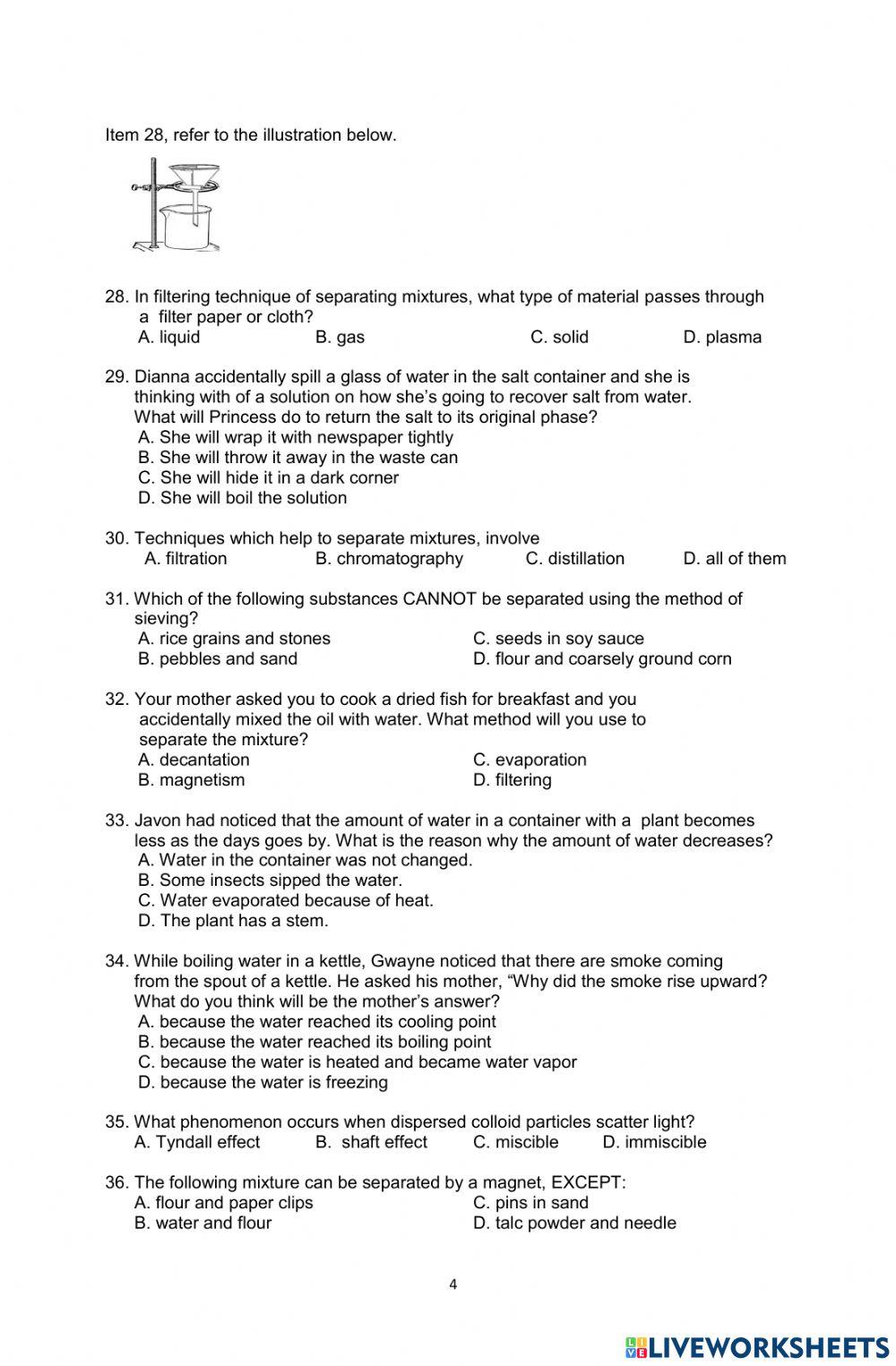 Q1 SCIENCE ASSESSMENT | RONA C. CARDINES | Live