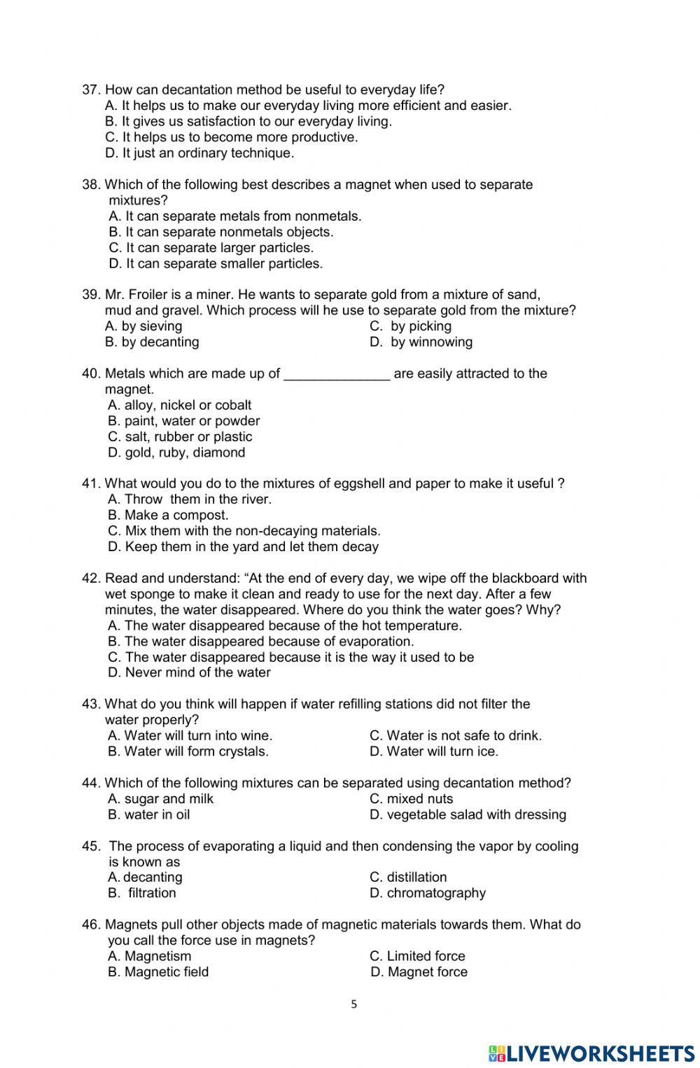 Q1 SCIENCE ASSESSMENT | RONA C. CARDINES | Live