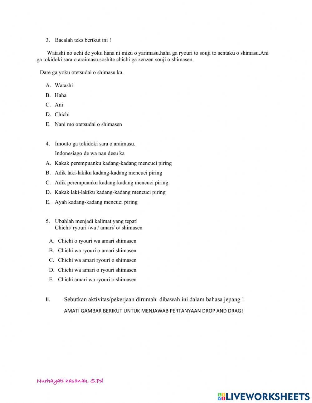 Nihongo 1641112 | INUYQU | Live Worksheets