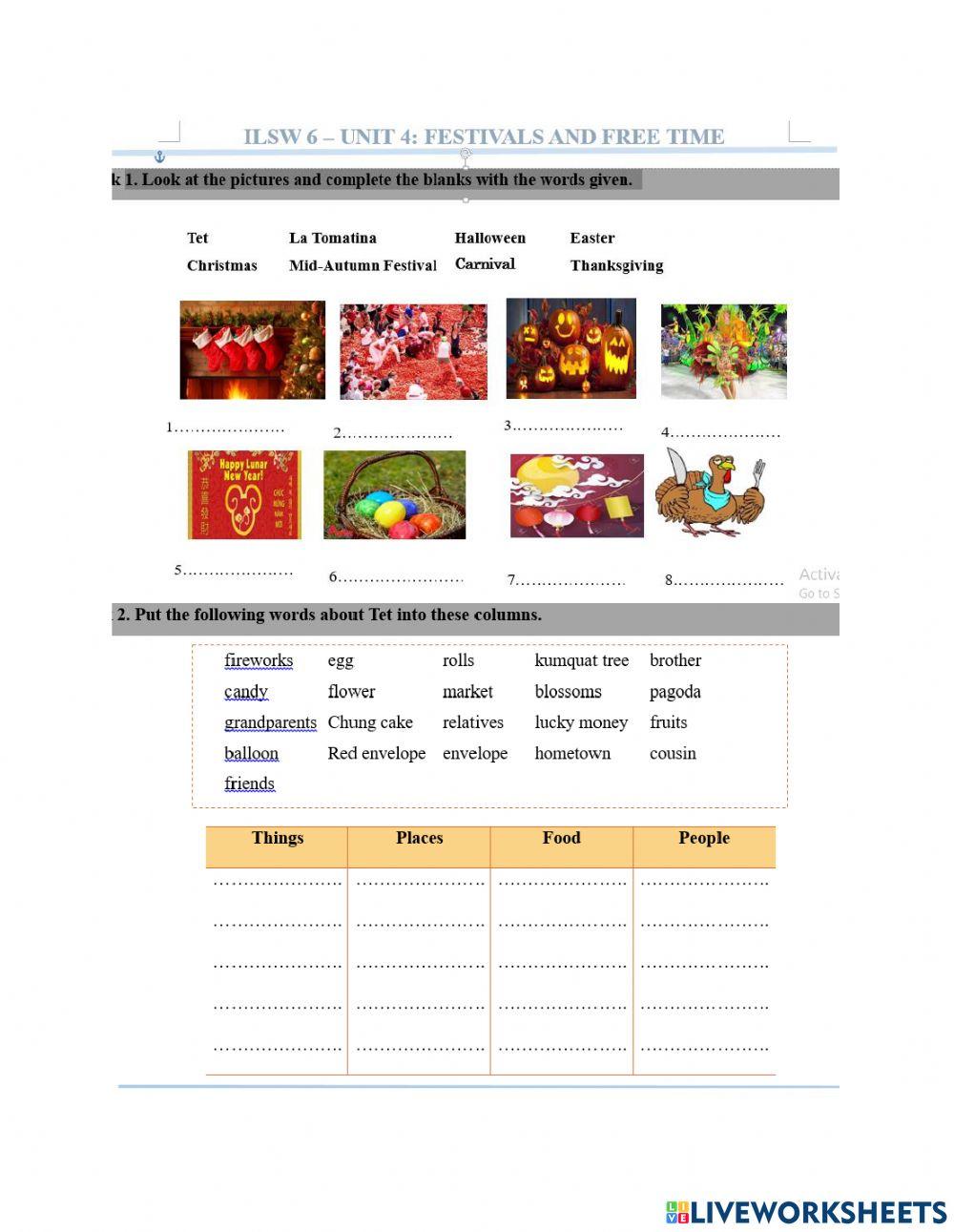 ILSW 6 Unit 4 f… | Free Interactive Worksheets | 1641132