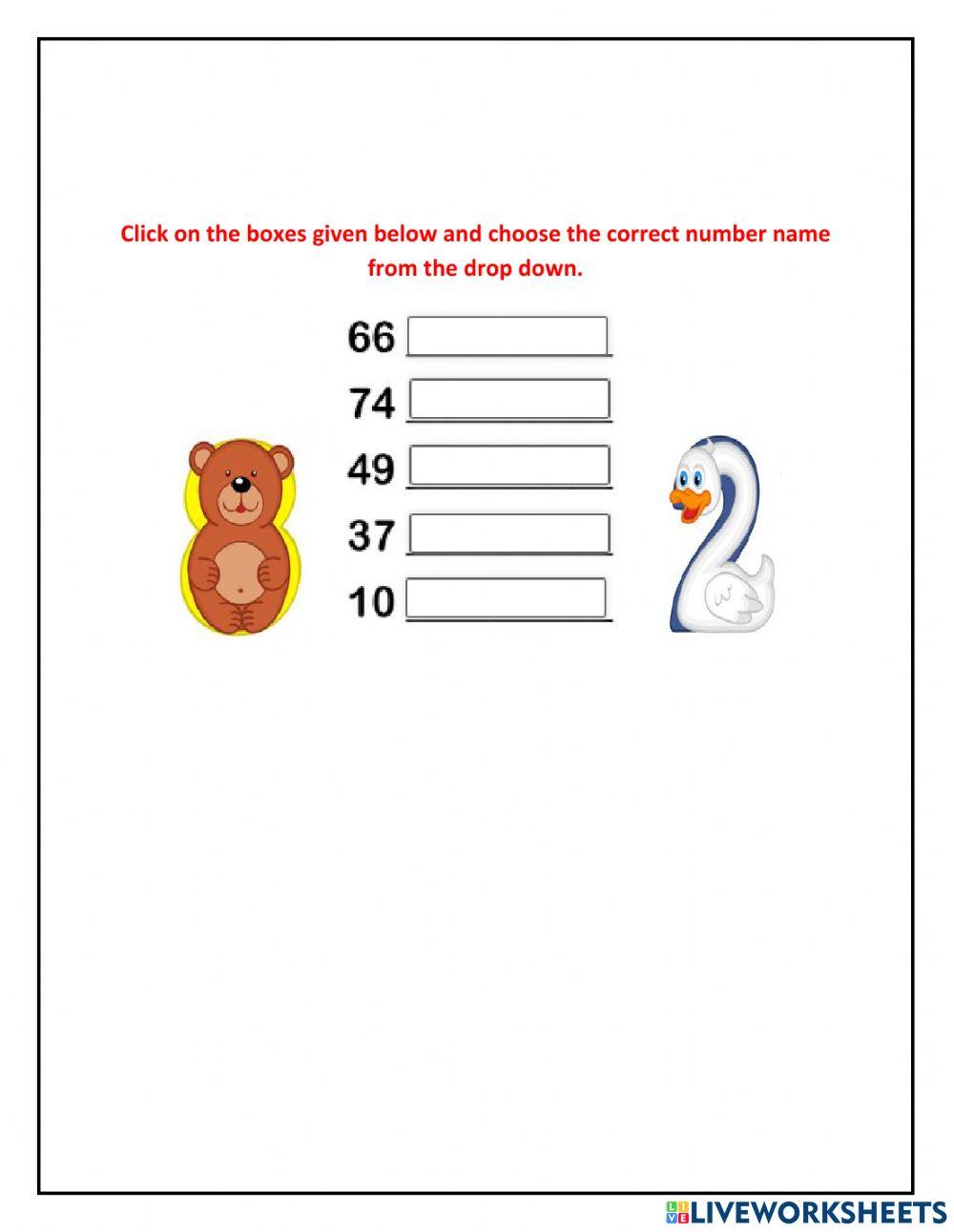 Cl 1 Math online exercise for | Live Worksheets