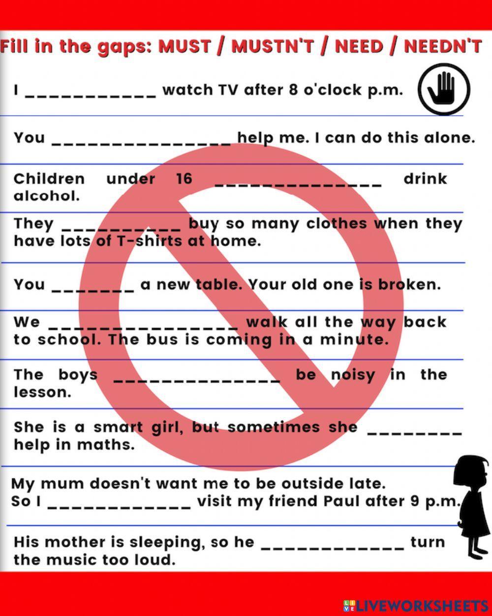 Auxiliary Verbs Must Mustn't Needn't ESL Worksheet, 50% OFF Auxiliary Verbs Must Mustn't Needn't ESL Worksheet, 50% OFF