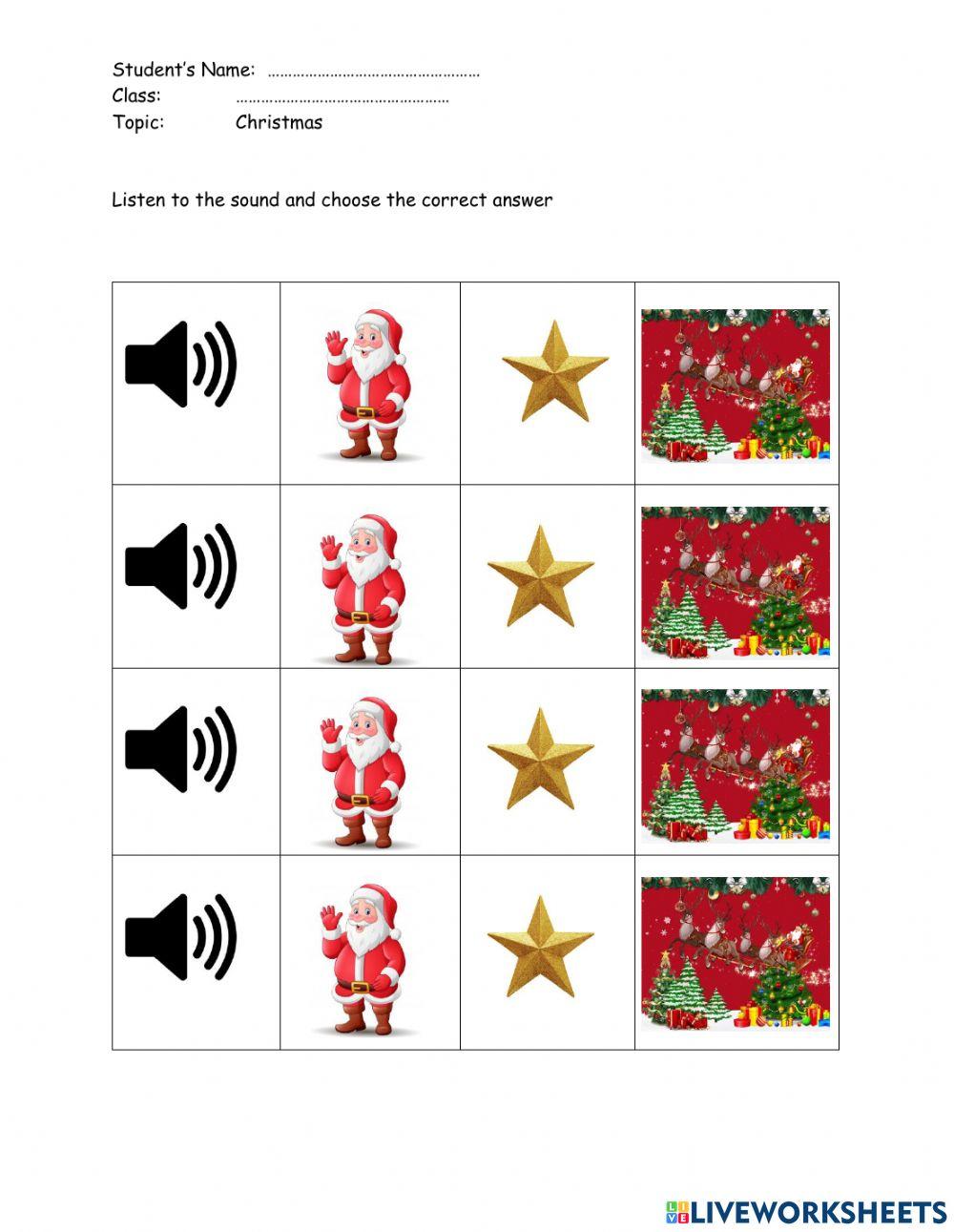 Christmas ws interactive worksheet | Live Worksheets