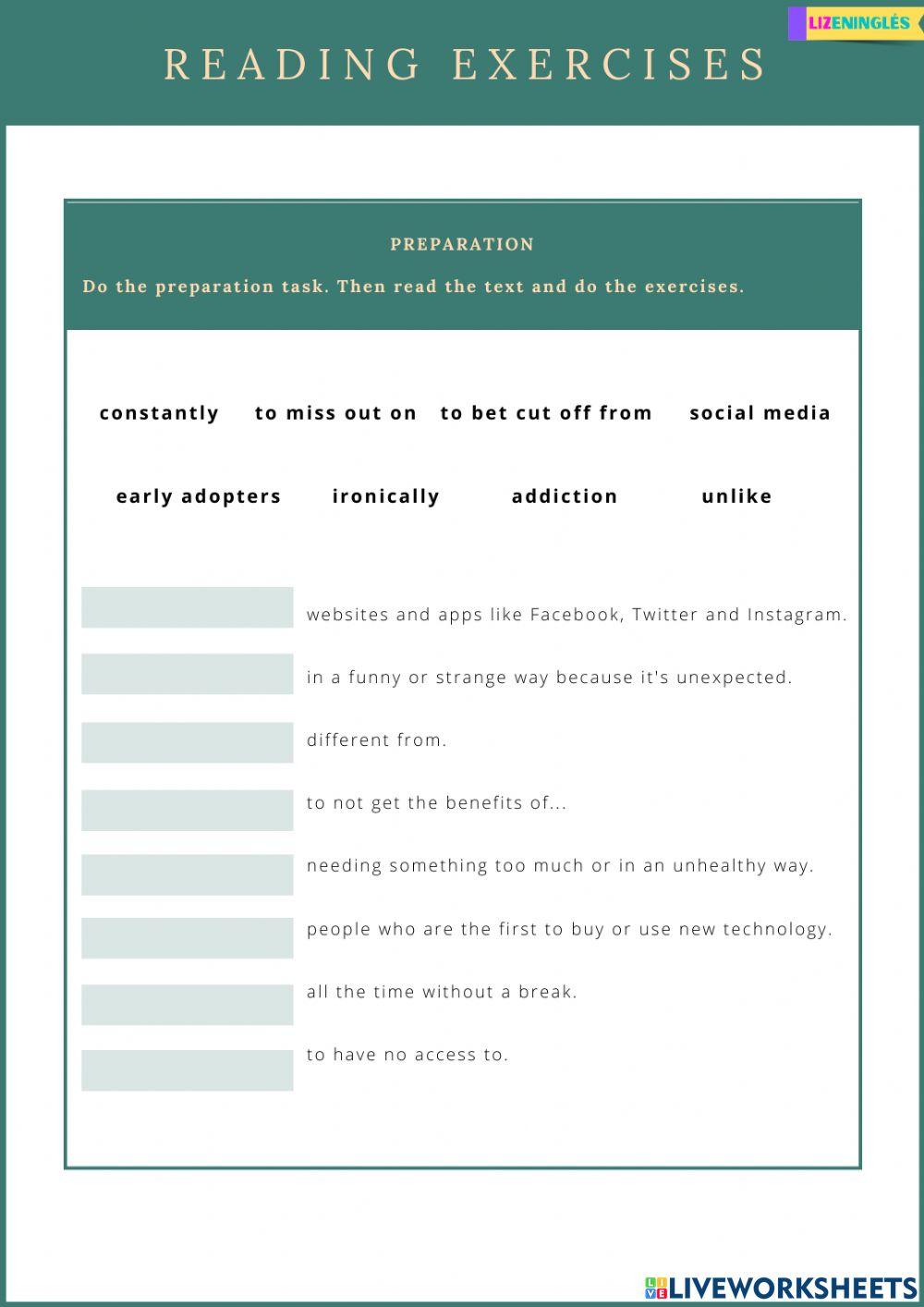 Reading preparation 1642288 | Lisette Olivares | Live