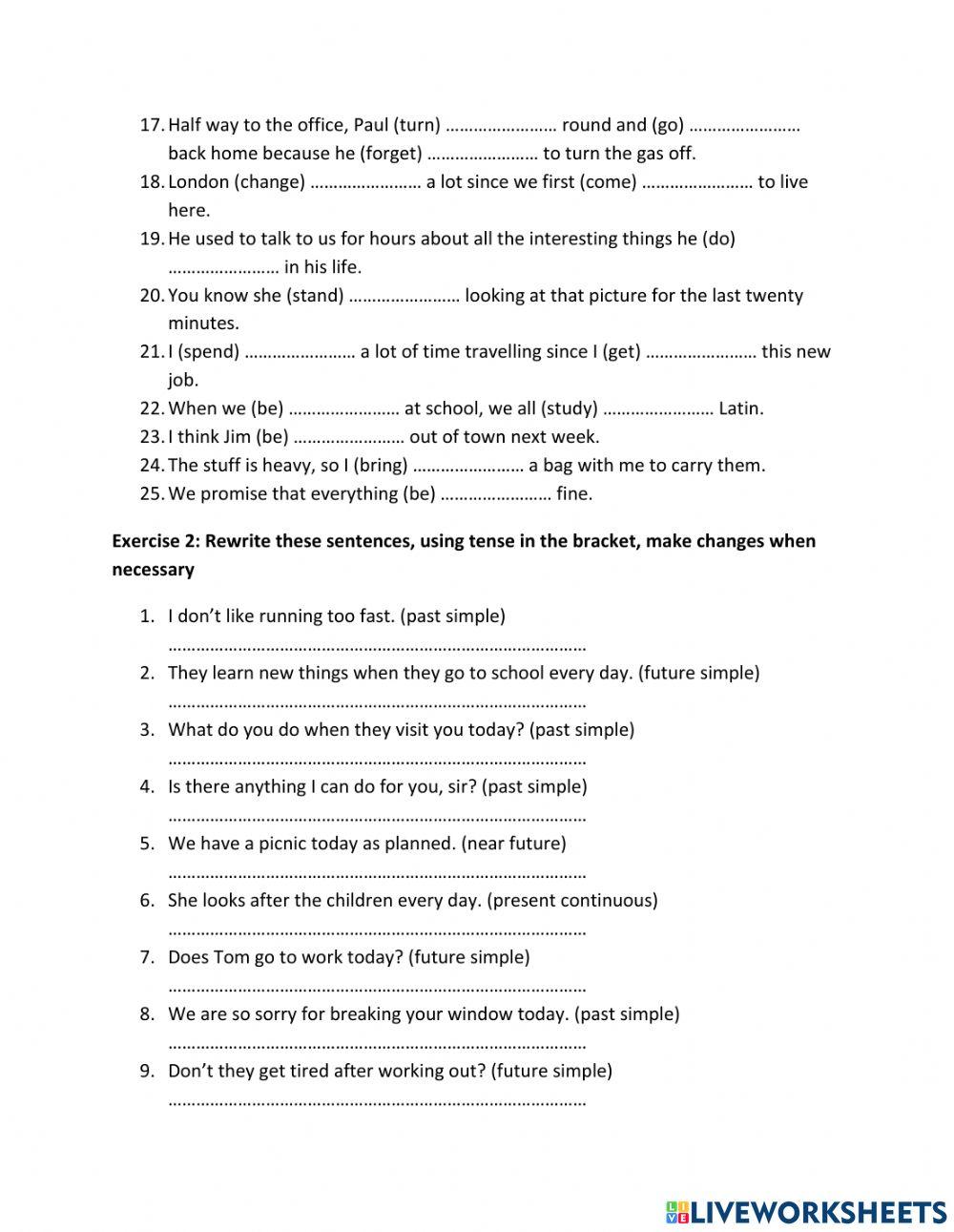 Mixed exercises… | Free Interactive Worksheets | 1642408