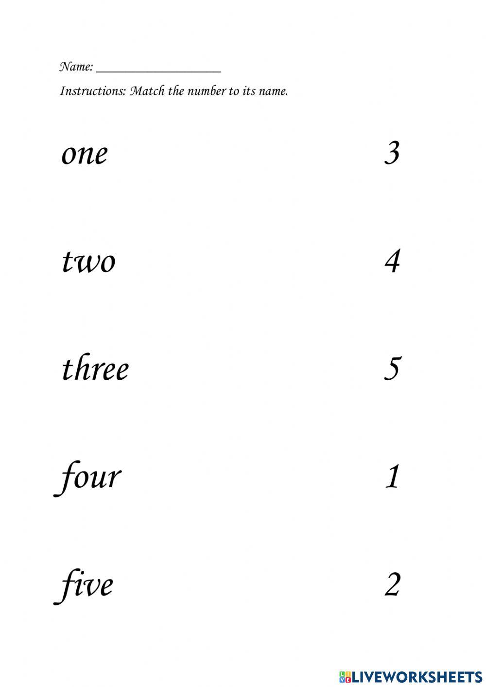 Number and Number Name Matching 1642754 | La Sonta Byer