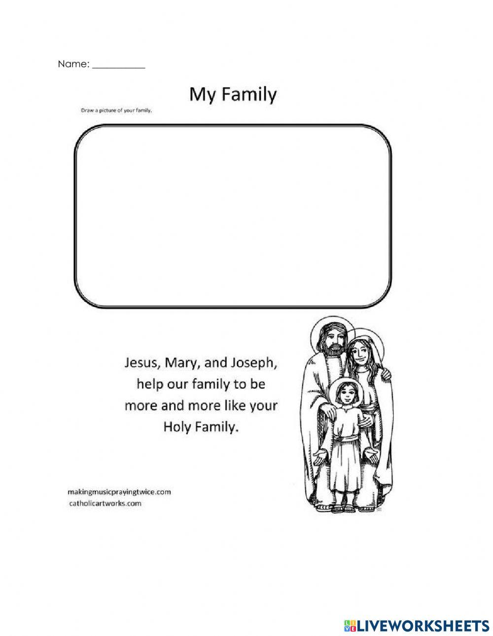 Holy family1 worksheet | Live Worksheets