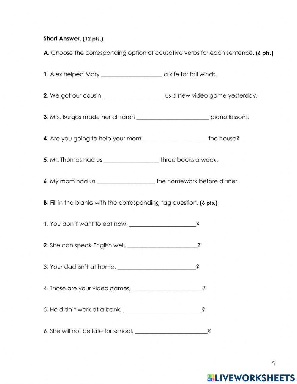 R-W 2-III trim reg worksheet | Live Worksheets