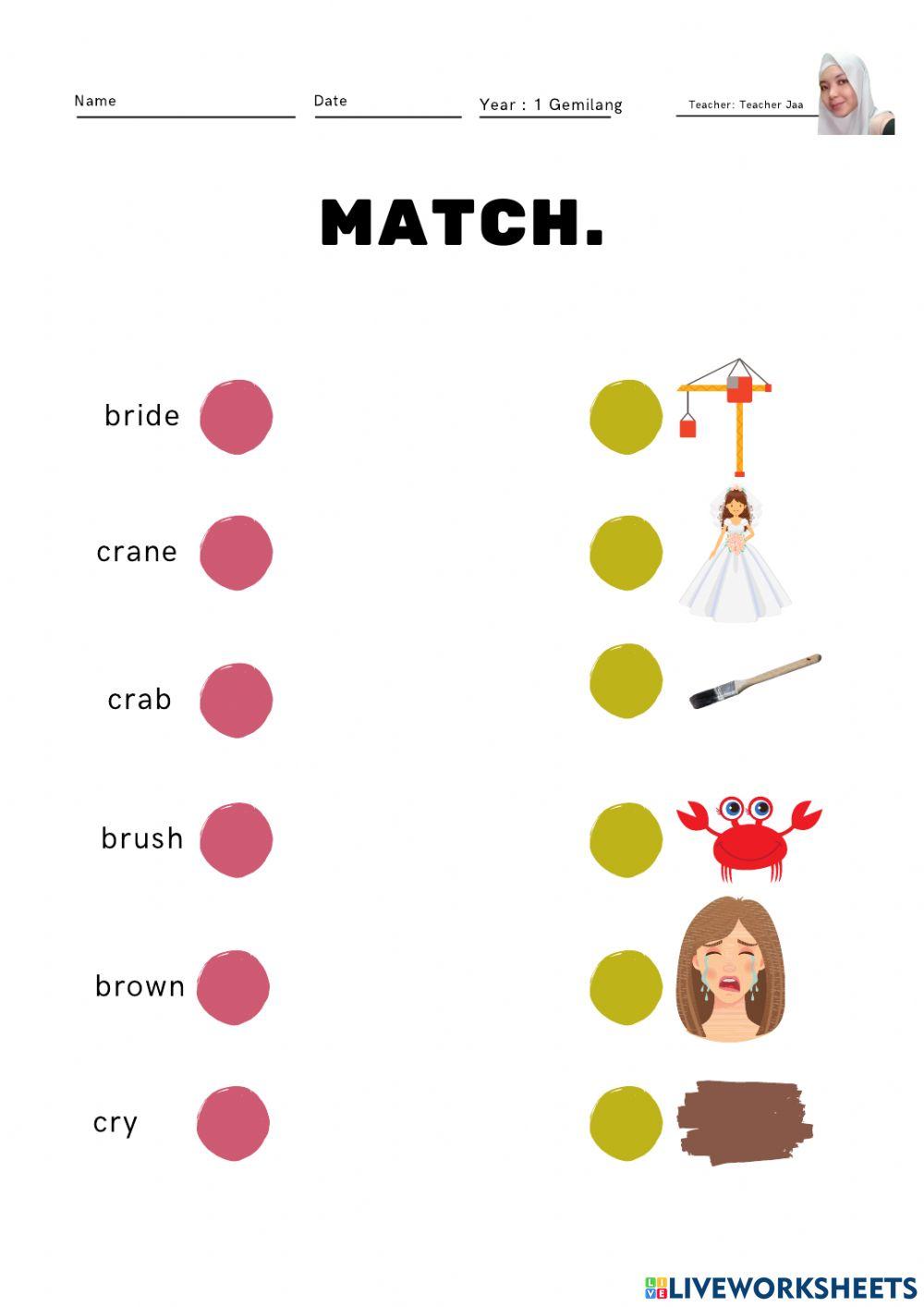 Beginning Sounds br, cr, dr, fr worksheet | Live Worksheets