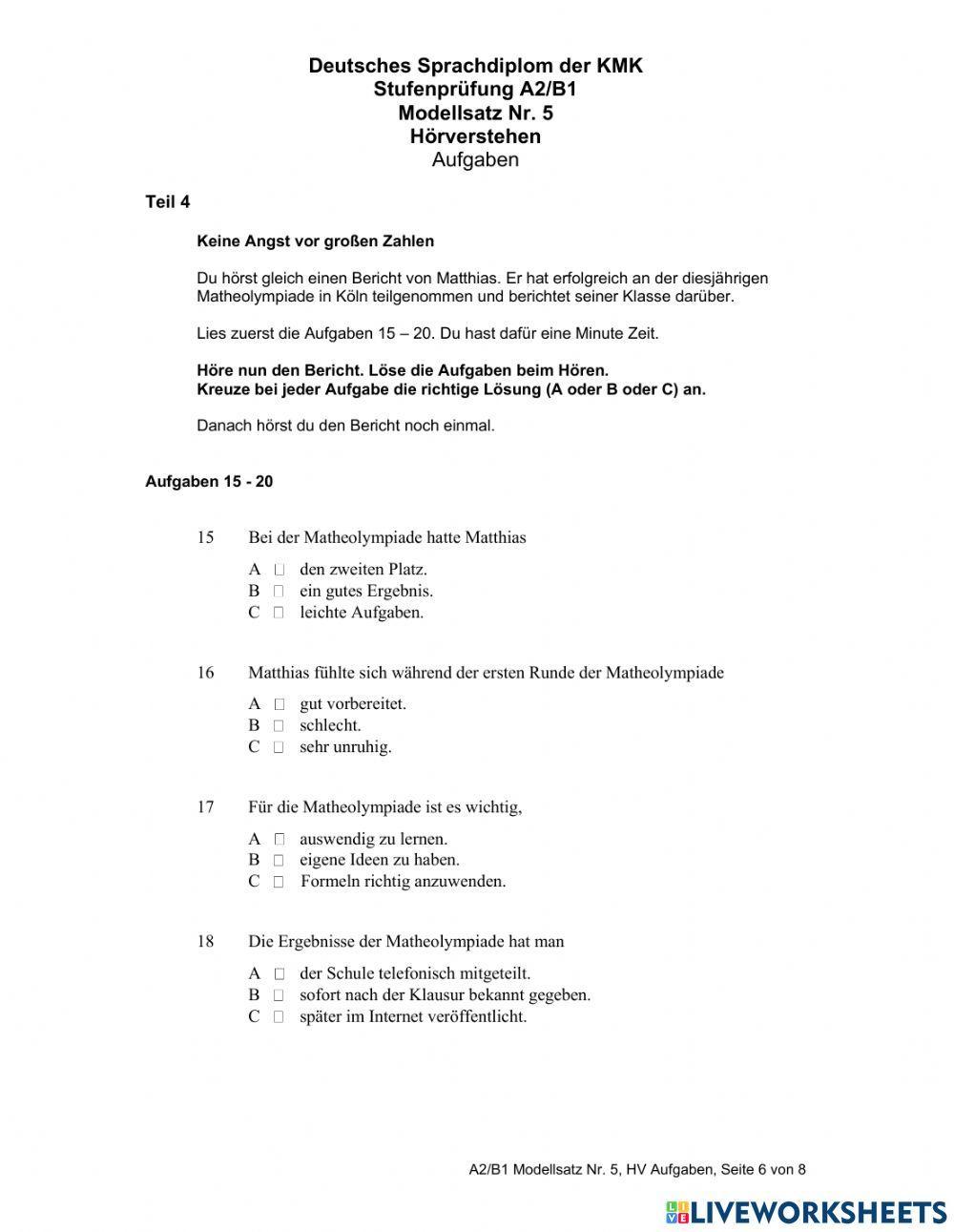 HV DSD1 Nr.5 worksheet | Live Worksheets