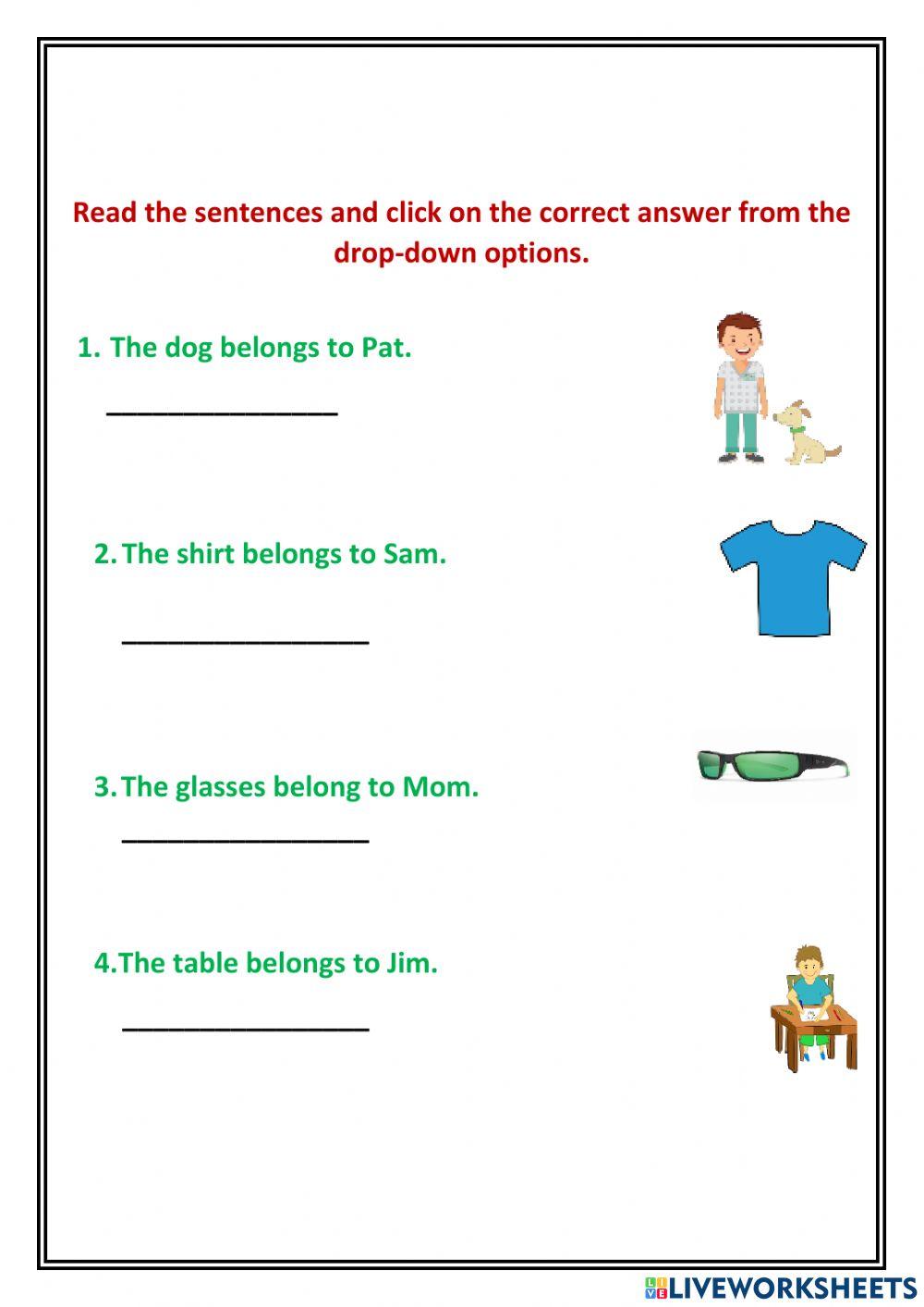 Apostrophe online exercise for | Live Worksheets