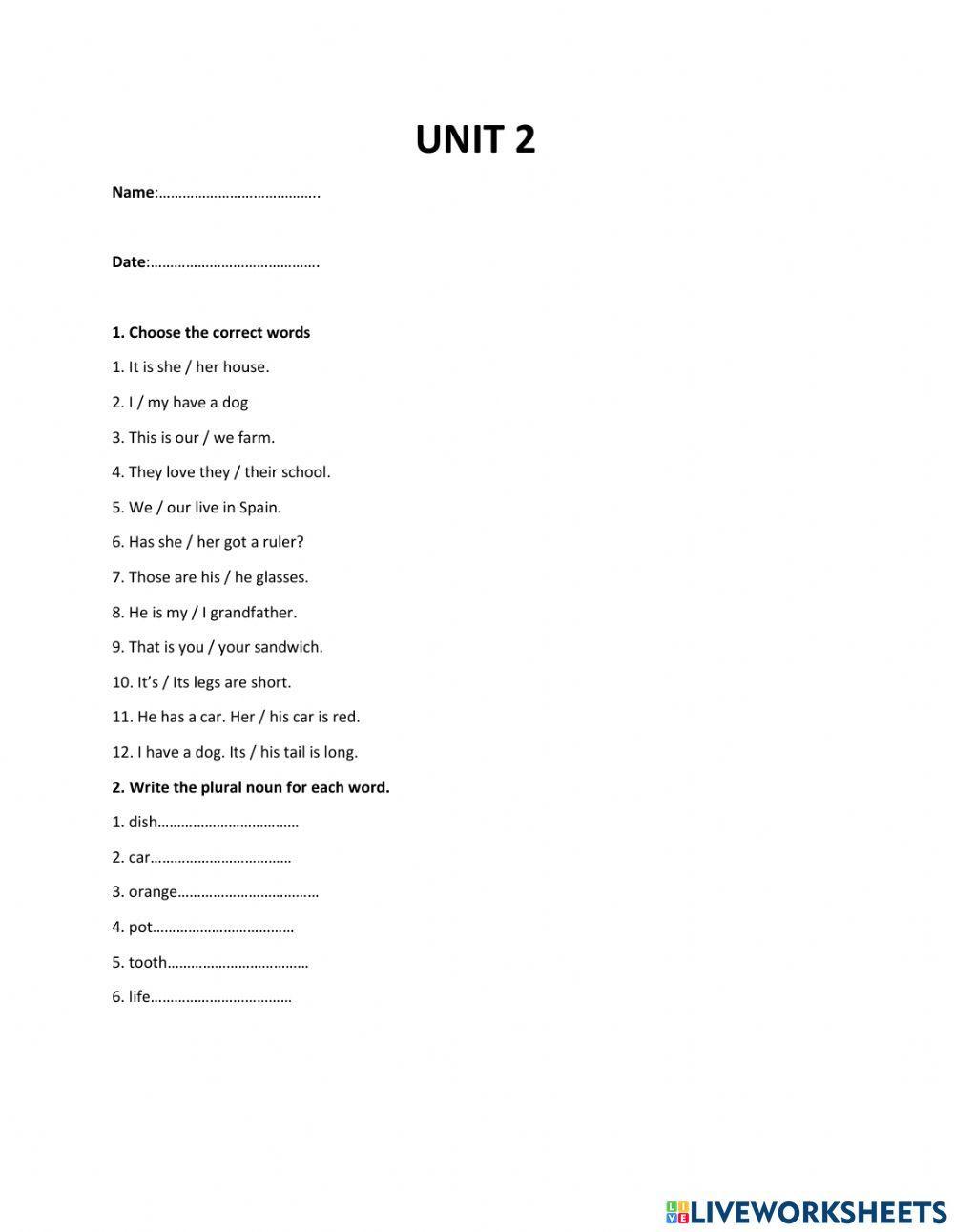 1643849 | Unit 2 worksheet EMPOWER A1 | Verónica Mary