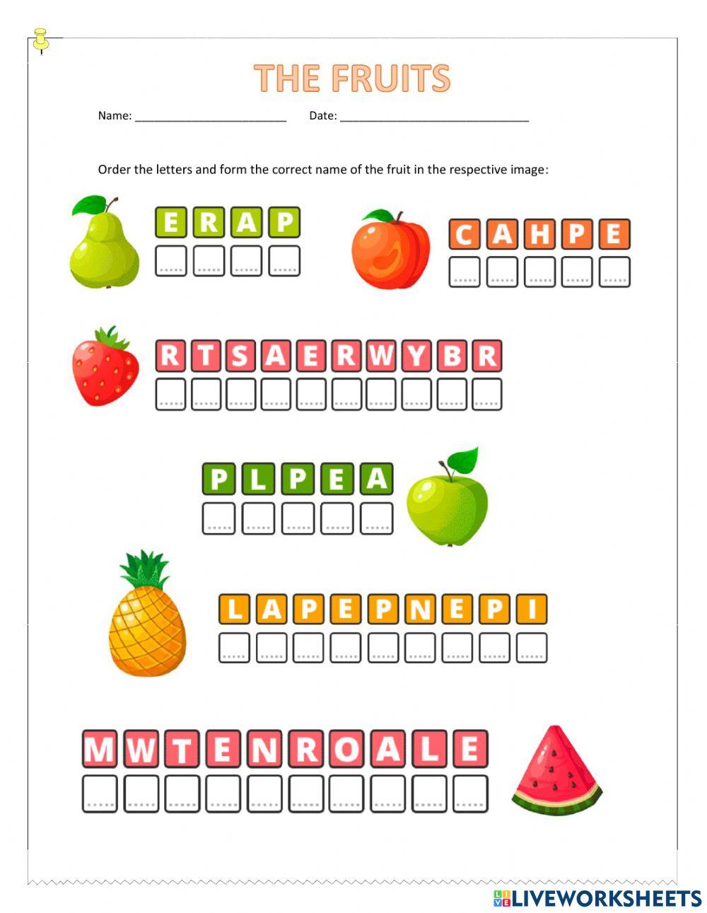 The Fruits online exercise for A1 | Live Worksheets