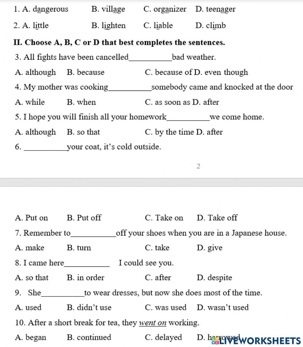 Grade 9 2 worksheet | Live Worksheets
