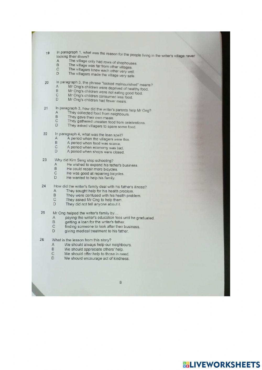 Revision for trials paper 1 worksheet | Live Worksheets