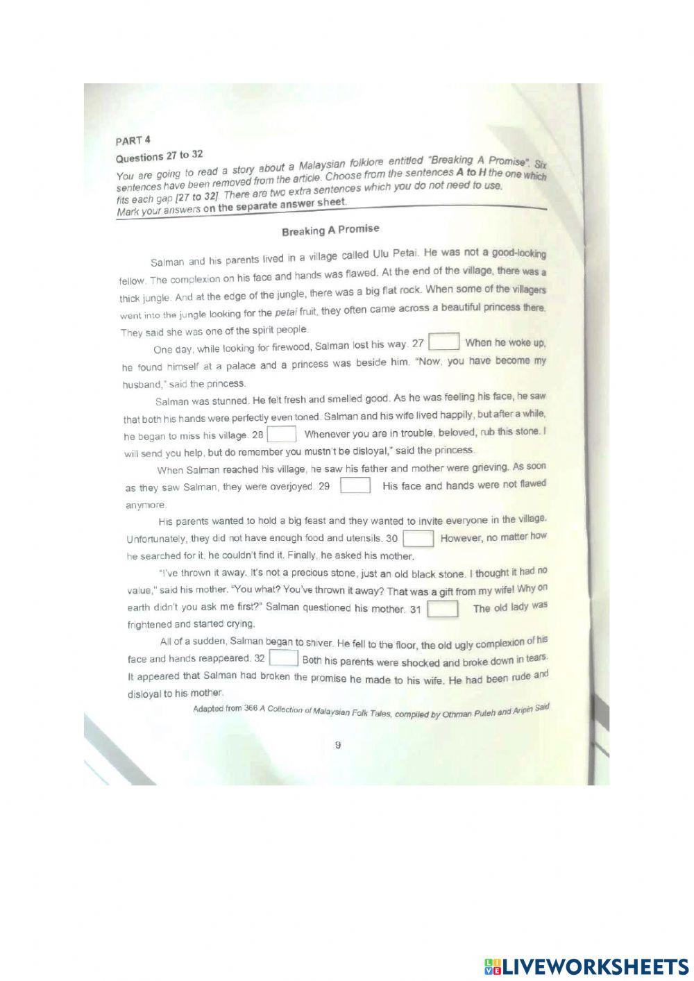 Revision for trials paper 1 worksheet | Live Worksheets