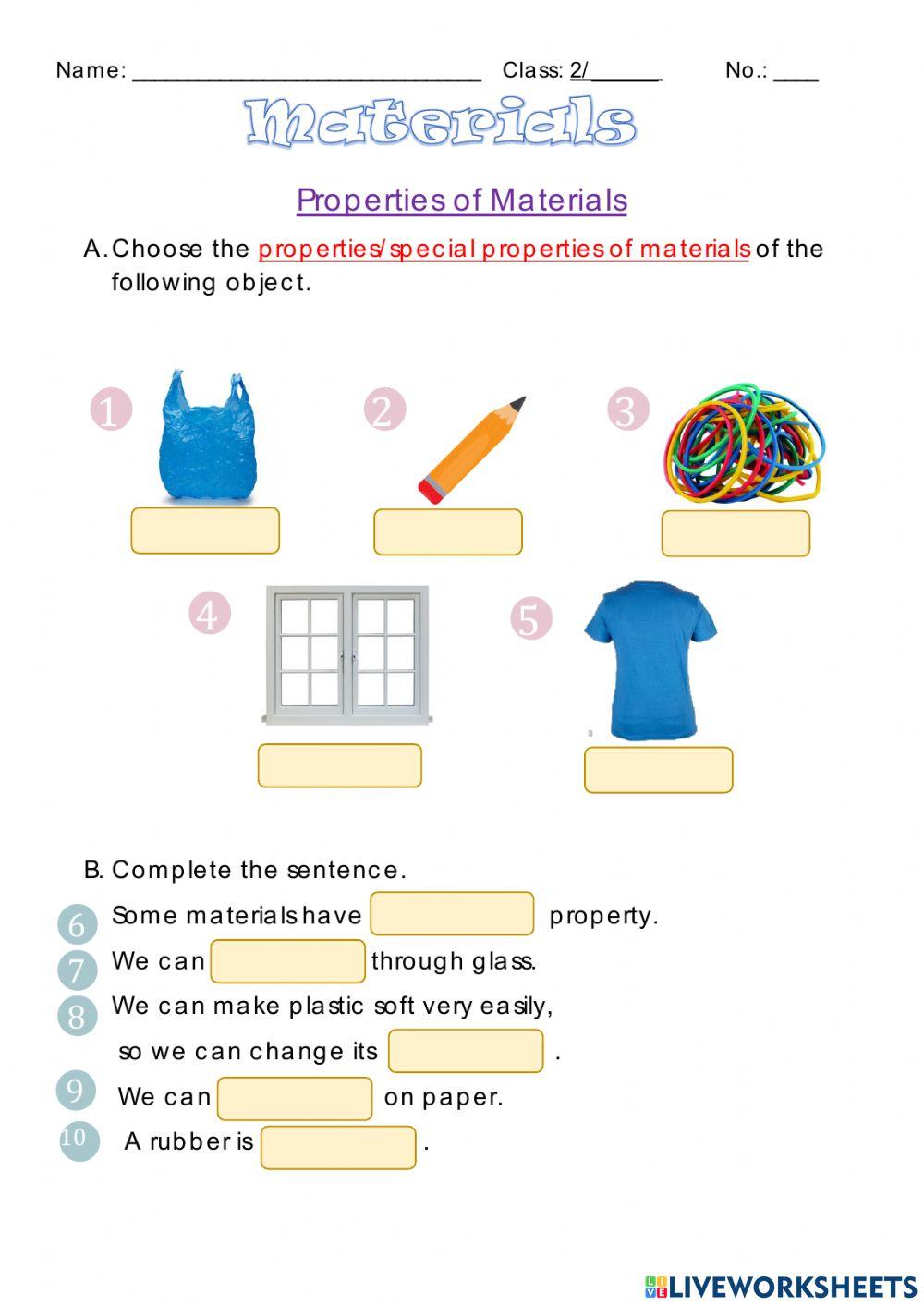 TeacherCarlene | Properties of Materials 1644408