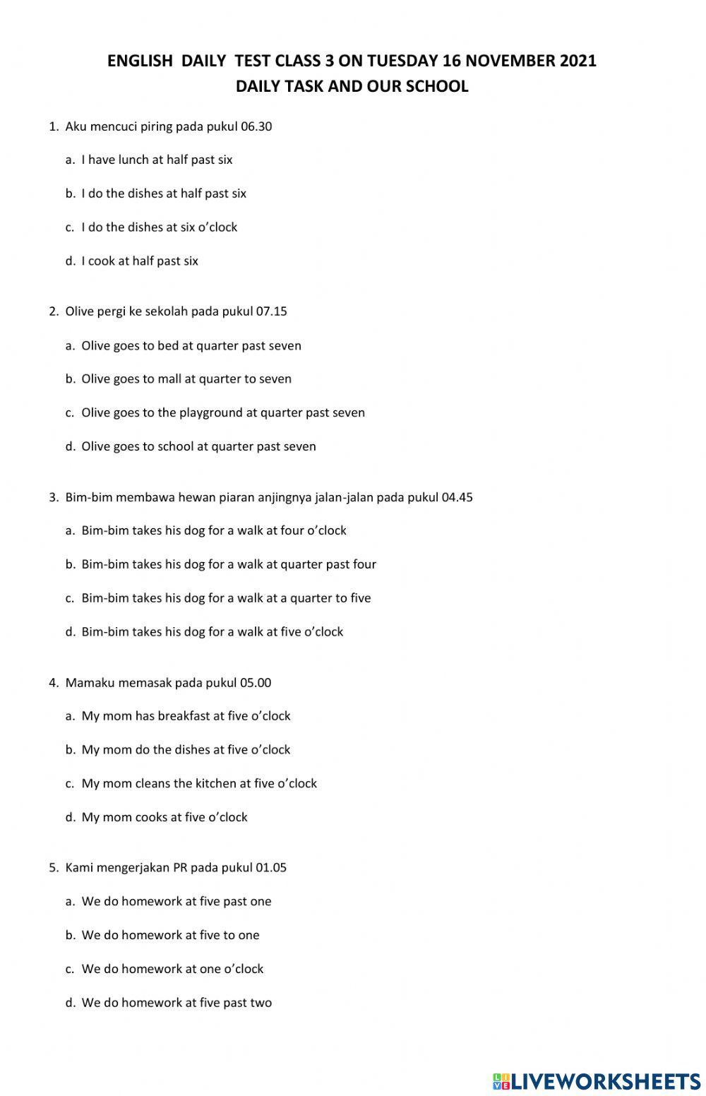 1644918 | Daily test daily task and our school