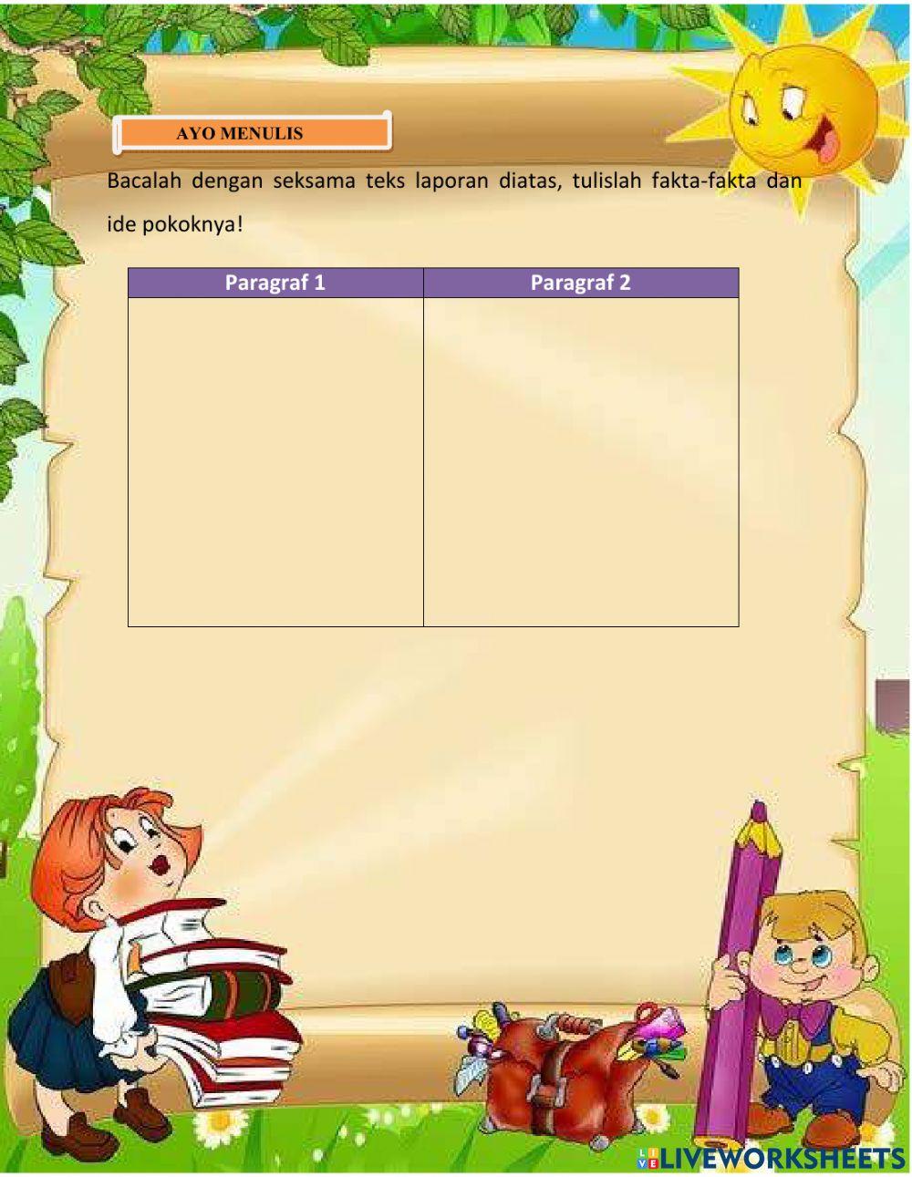 Kelas 6 tema 1 subtema2 worksheet | Live Worksheets