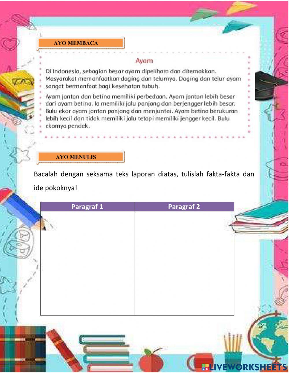 Kelas 6 tema 1 subtema2 worksheet | Live Worksheets