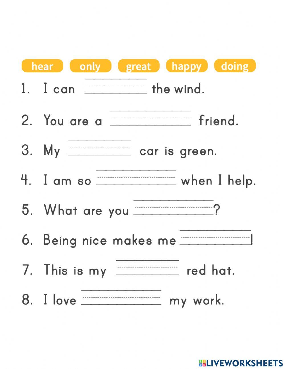 Sentence Practice 1550 | bdeer | Live Worksheets