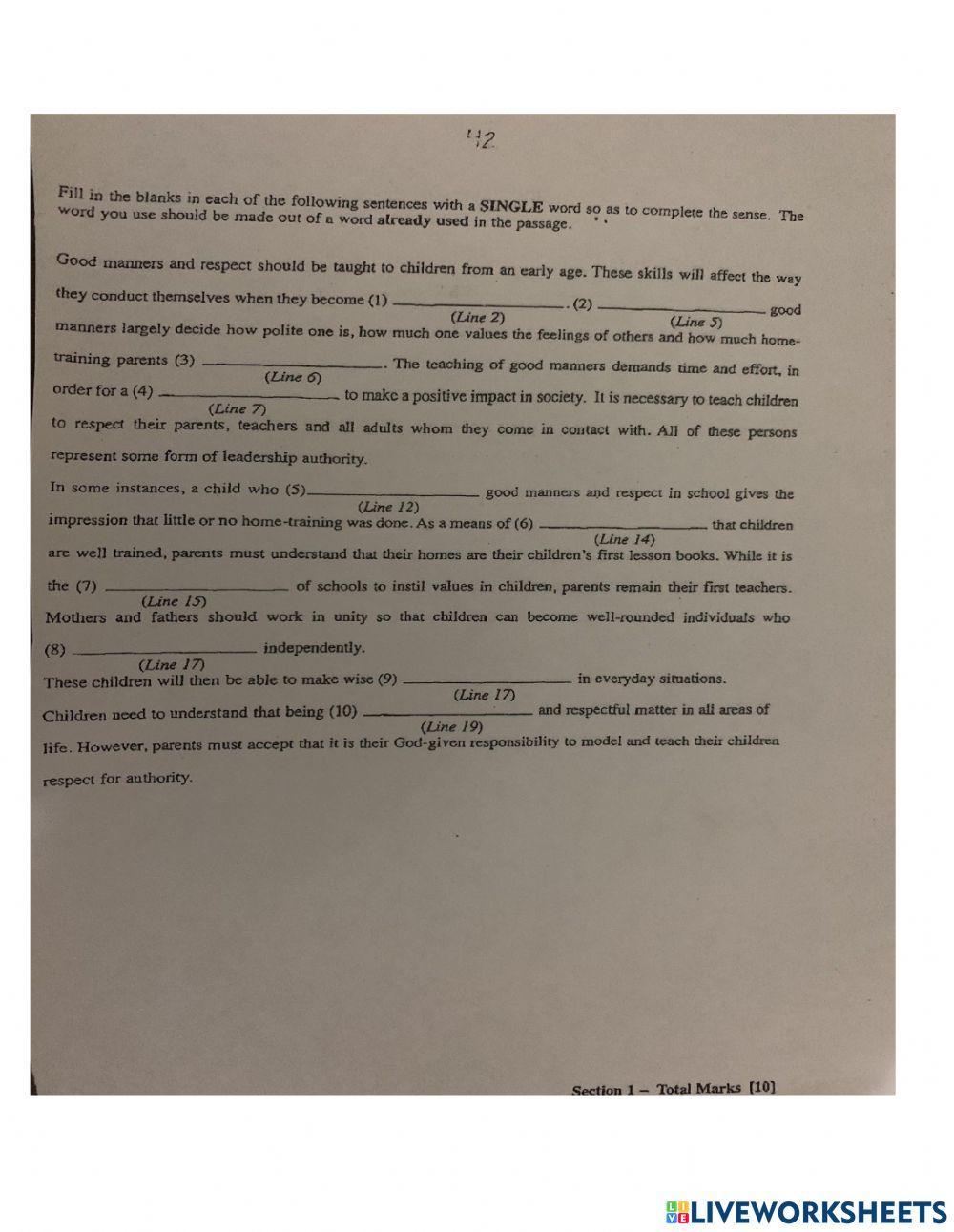 1645601 | Manners and Respect Grammar and Usage | MsKM