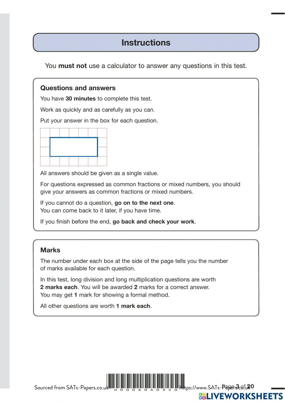 Math ks2 1646418 | ansa | Live Worksheets