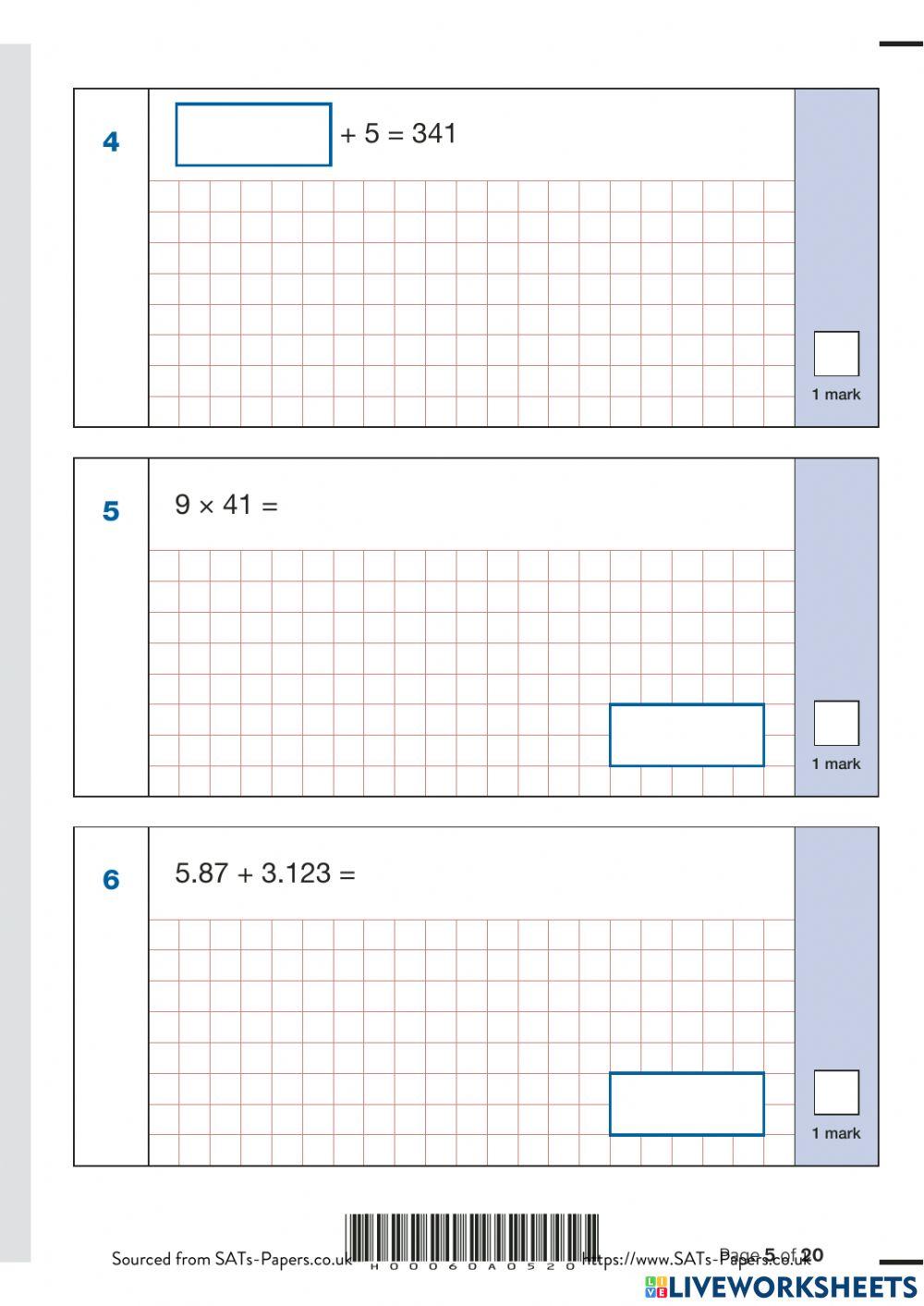 Math ks2 1646418 | ansa | Live Worksheets