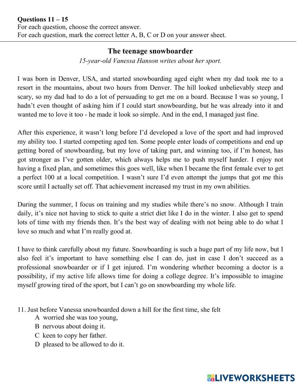 ESC013 | PLACEMENT TEST PET - READING PART 1 - 4 2590545