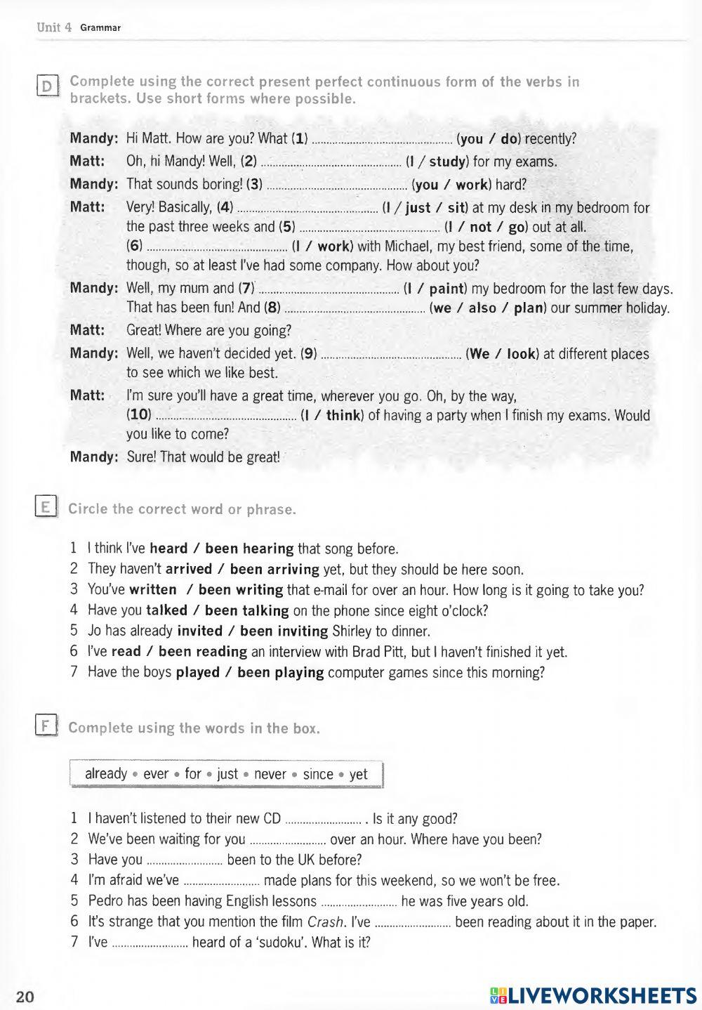 Present Perfect… | Free Interactive Worksheets | 6776273