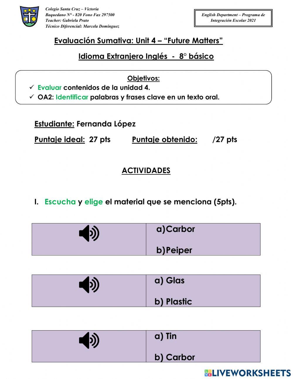 Evaluacion unit 4 Future Matters 1646841 | GabsPrato