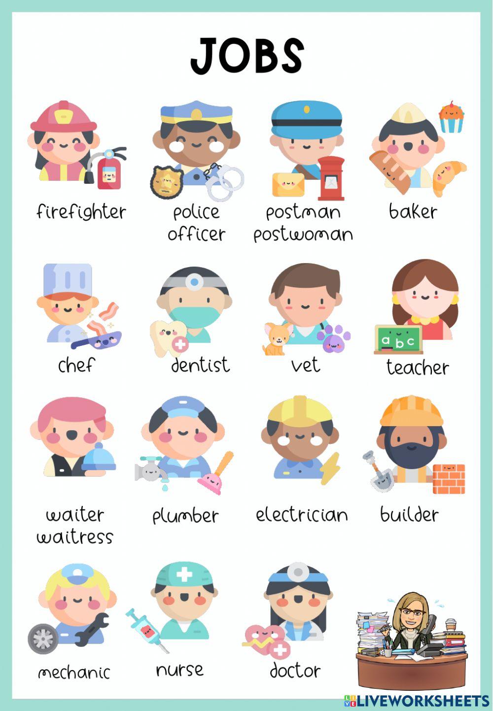 Jobs pictionary | Free Interactive Worksheets | 1646791