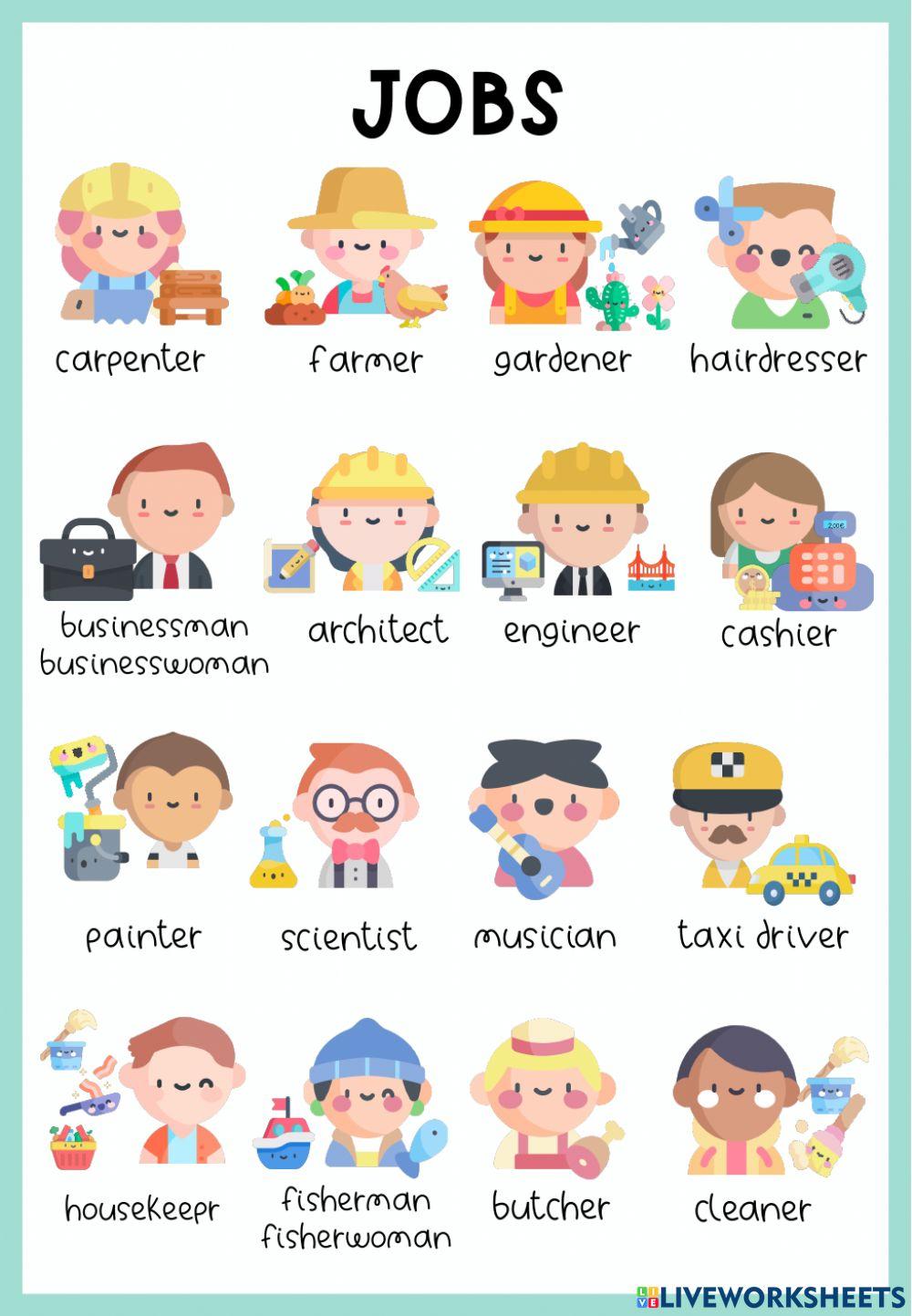 Jobs pictionary | Free Interactive Worksheets | 1646791