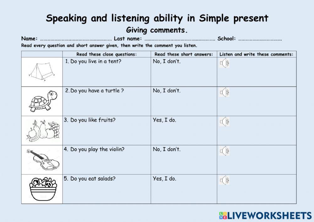 A present simpl… | Free Interactive Worksheets | 1646889