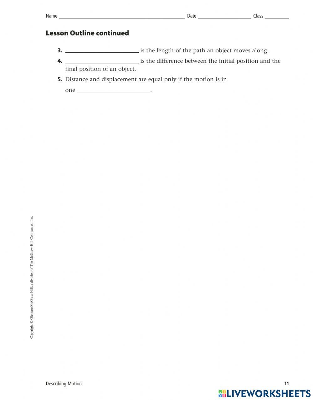 Position and Motion online exercise for | Live Worksheets