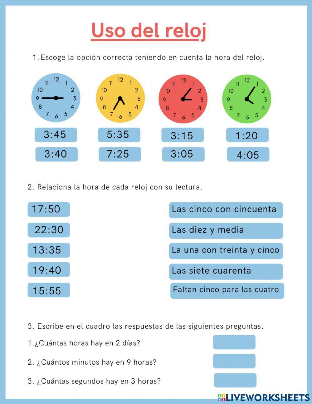 1647169 | Reloj | karimld | LiveWorksheets