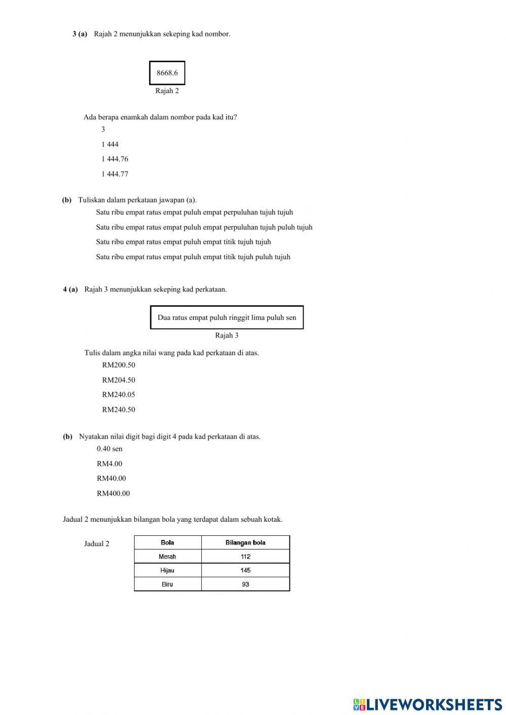 Kertas 2 online pdf exercise | Live Worksheets