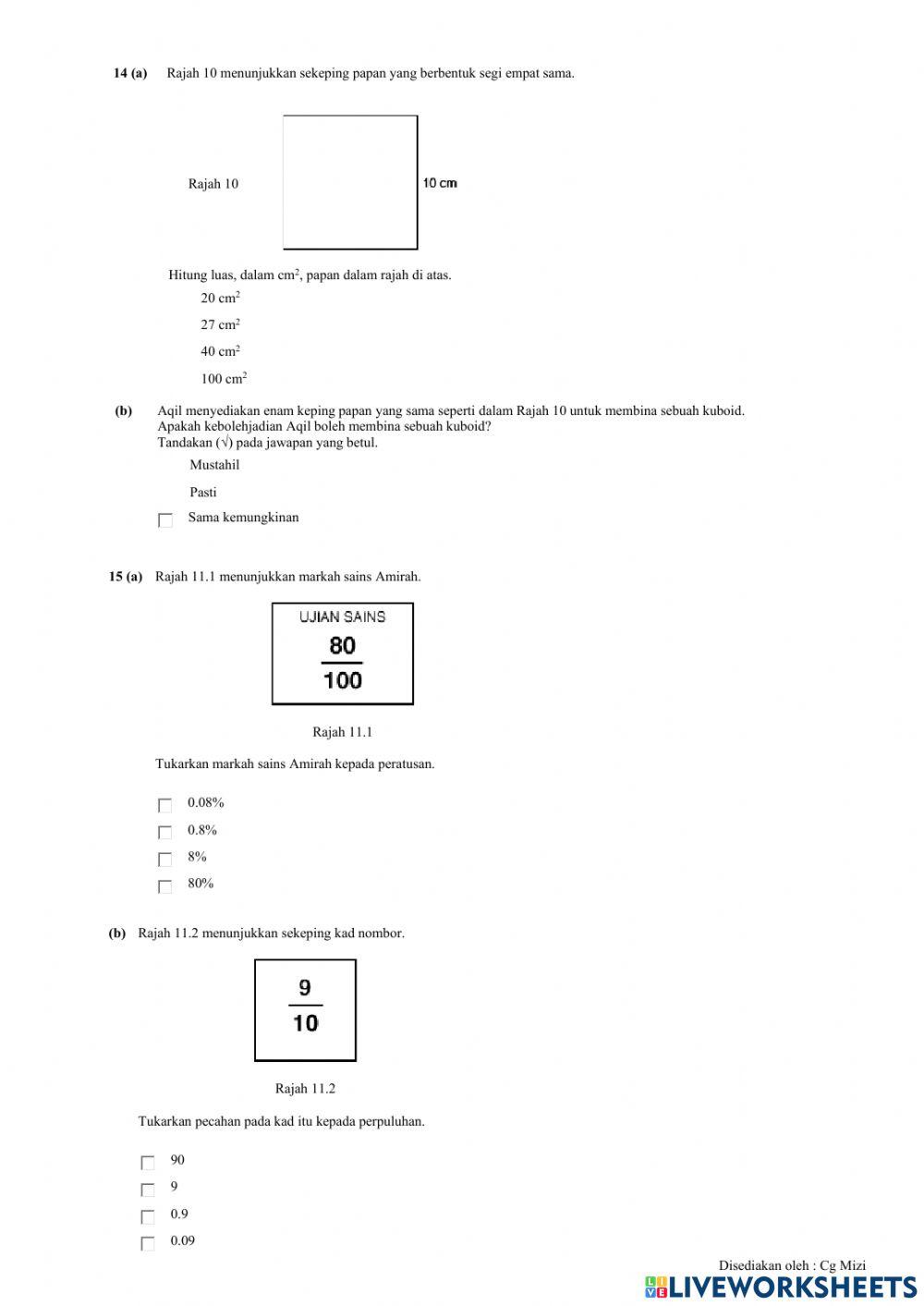 Kertas 2 online pdf exercise | Live Worksheets