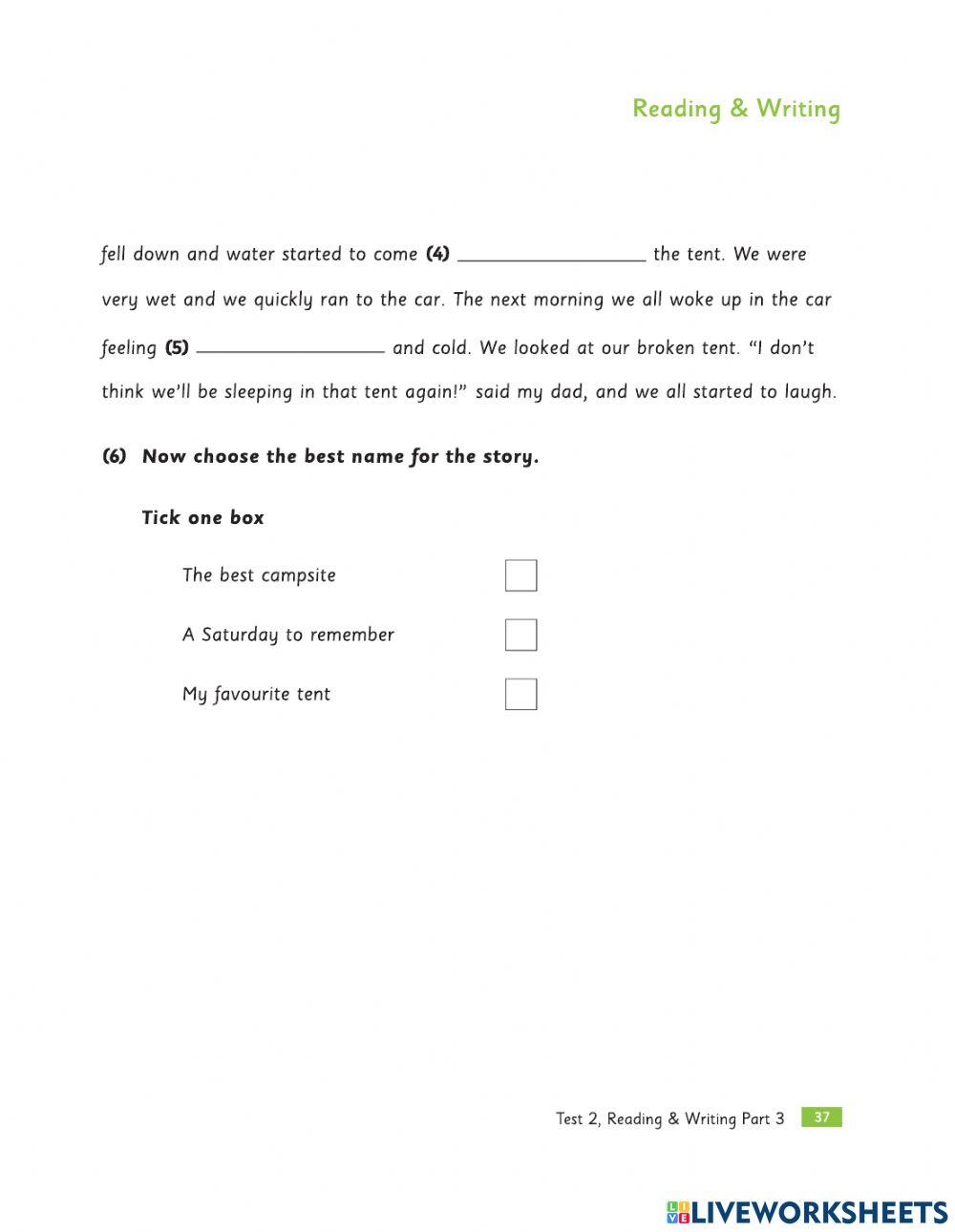 Flyers-Practice… | Free Interactive Worksheets | 7119342