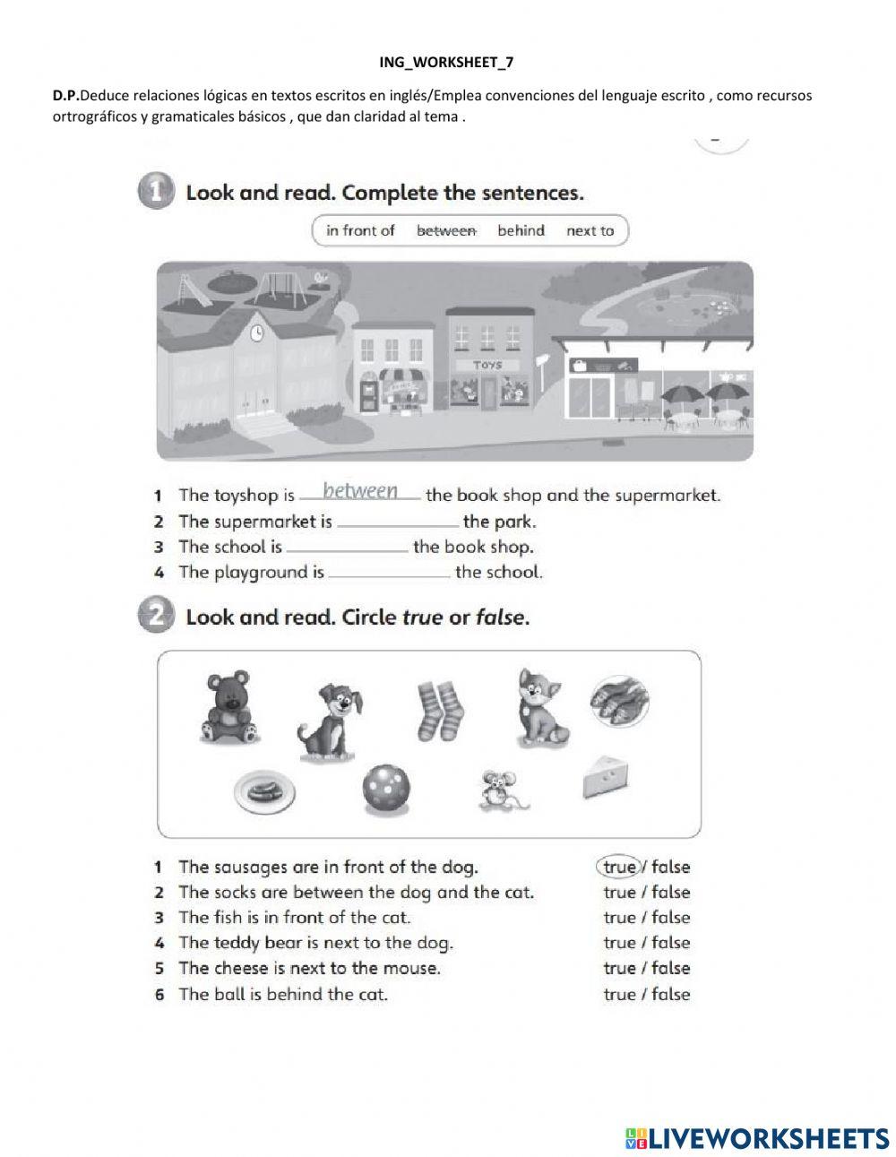 Prepositions online exercise for p2 | Live Worksheets