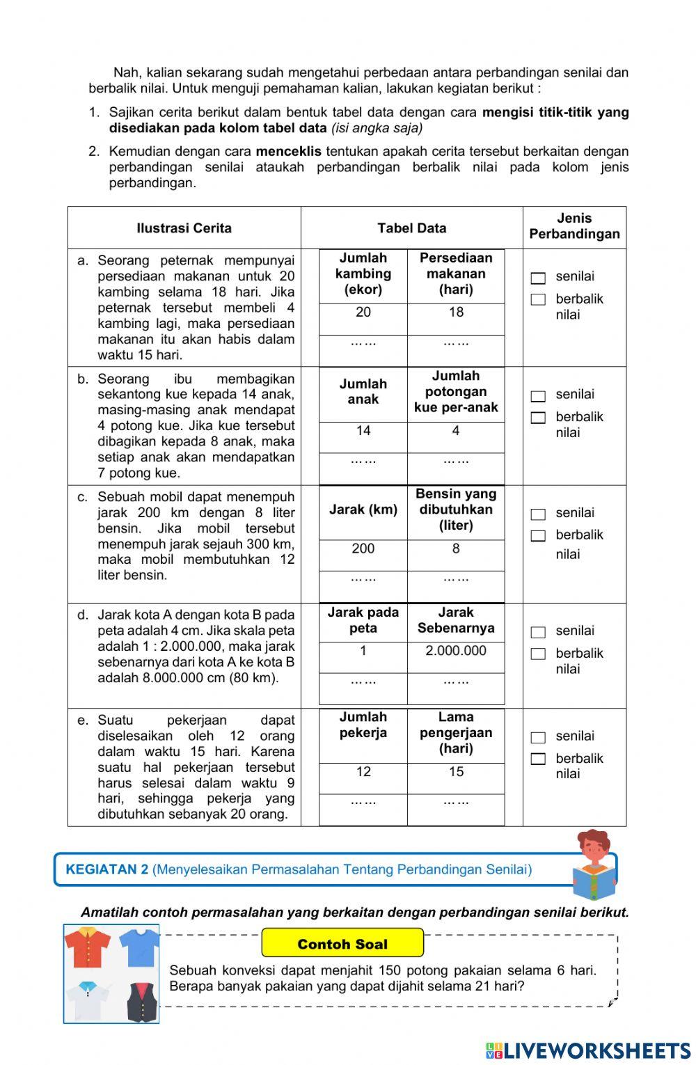 Perbandingan Se… | Free Interactive Worksheets | 5242680