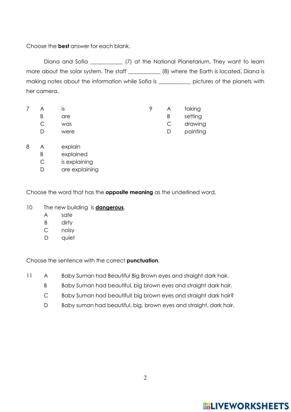 Year 5 assessme… | Free Interactive Worksheets | 1648361