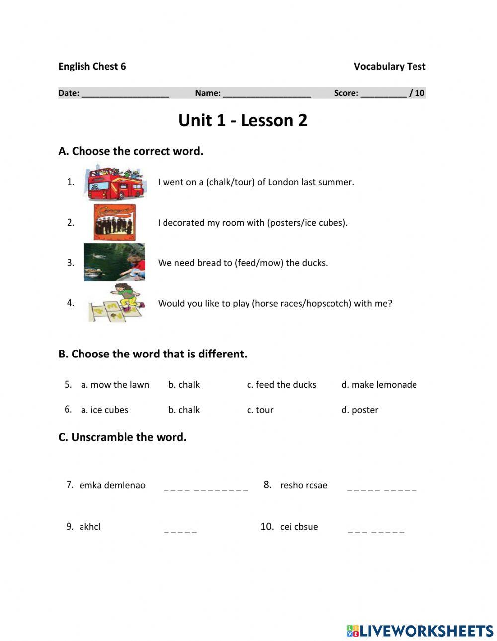 English Chest 6 Unit 1 Lesson 1 4283656 | Mechelle Lusaya