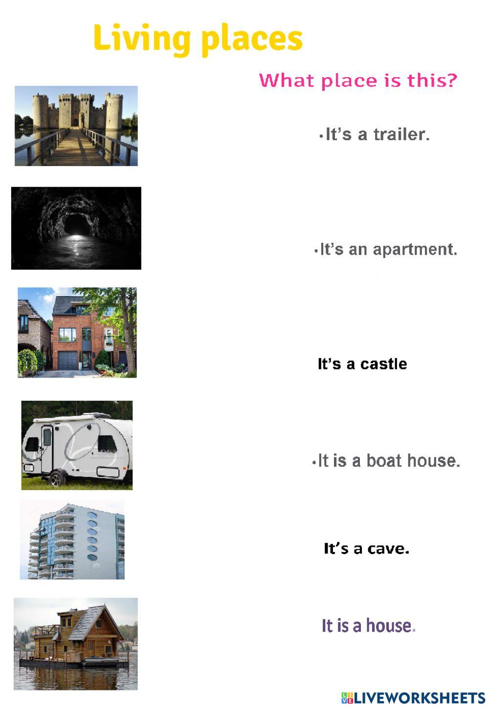 Living places-h… | Free Interactive Worksheets | 1648577