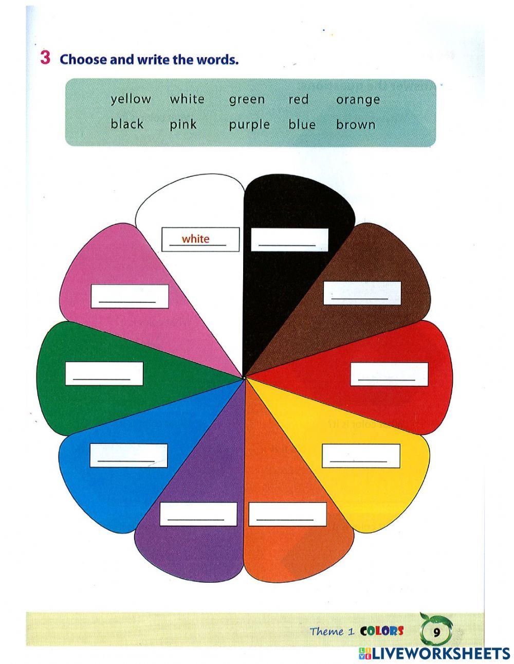 Color online exercise for 1-5 | Live Worksheets