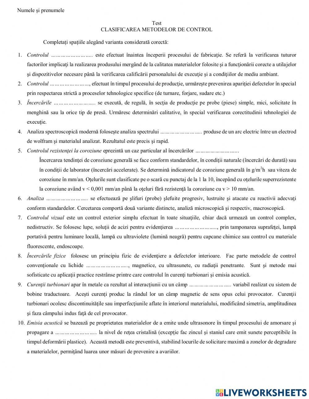 1649619 | Defecte - metode de control | Gabriela Bucur