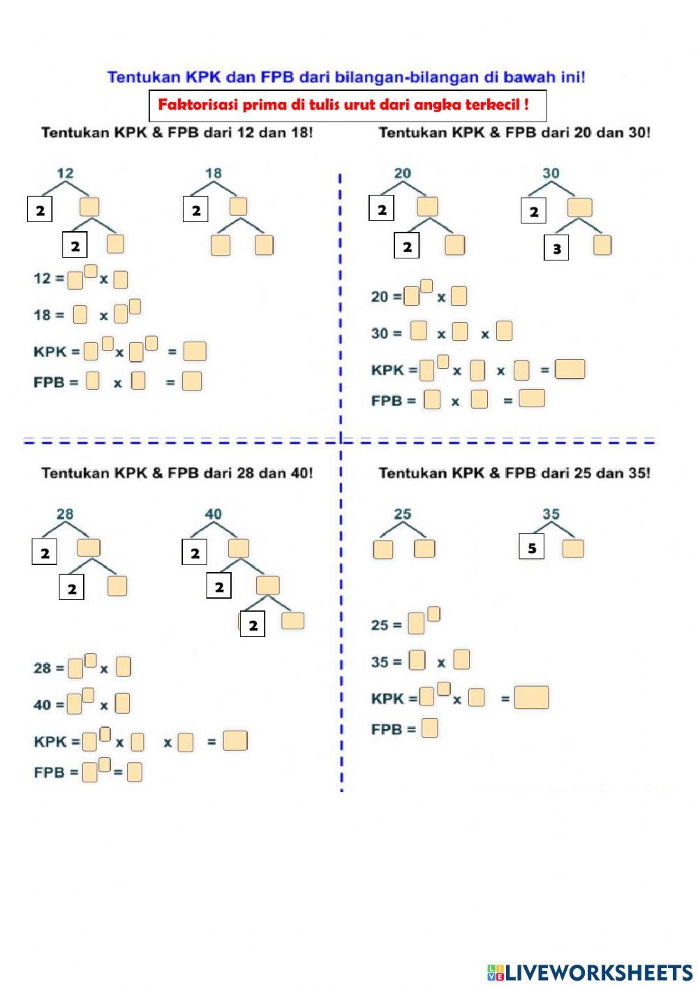 FPB dan KPK fak… | Free Interactive Worksheets | 1650561