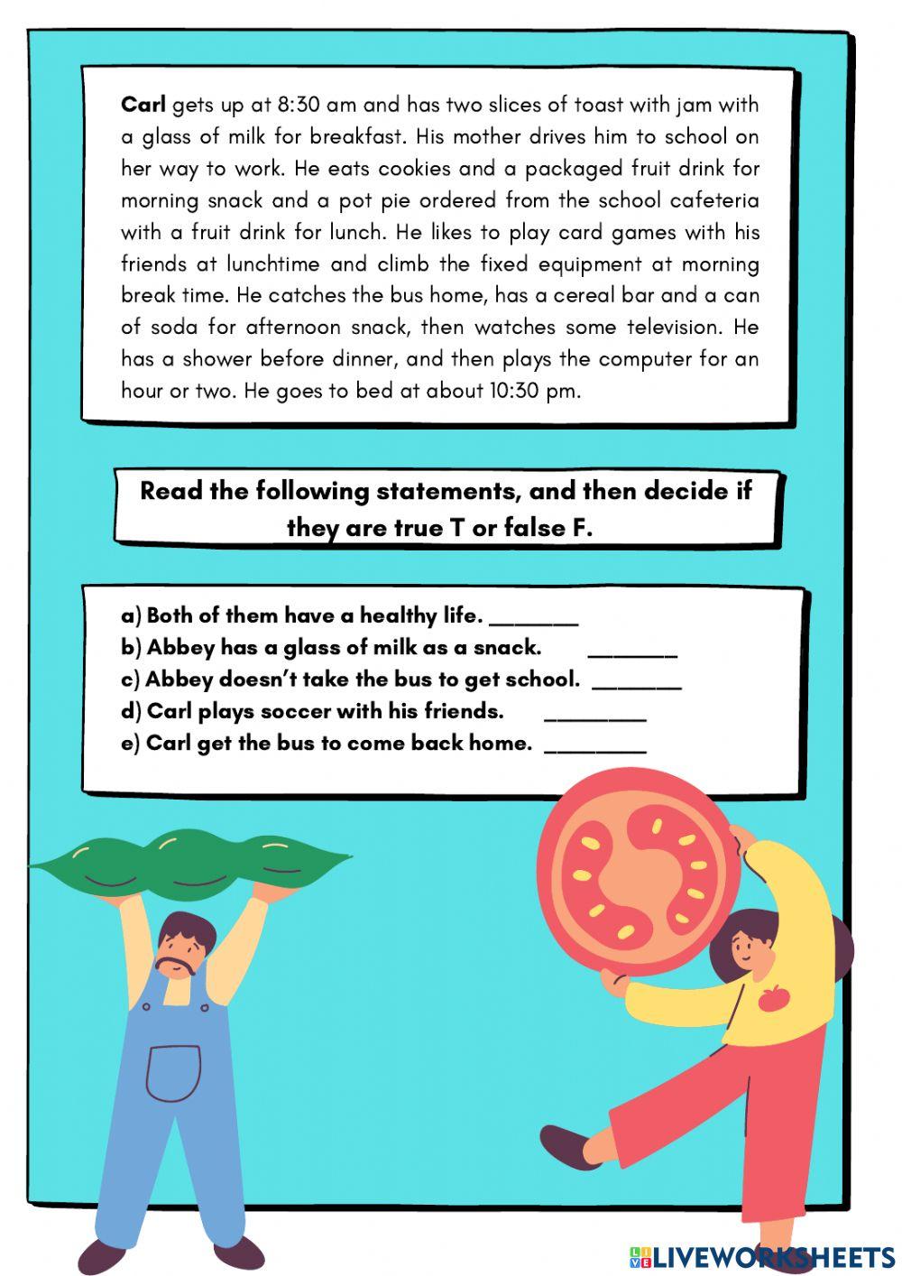 Test 7th grade worksheet | Live Worksheets